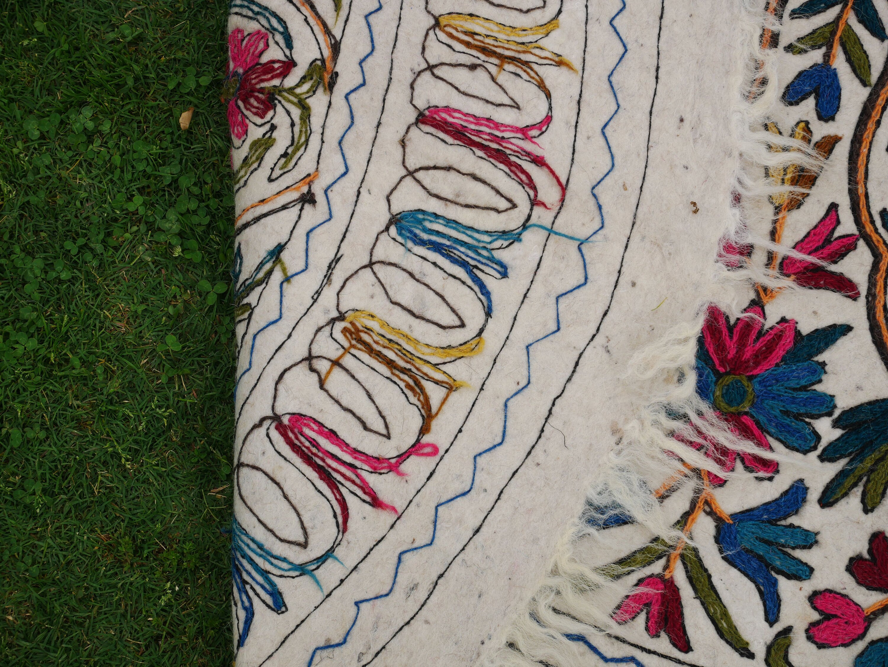 Round Area Rug - Mandala Rug 6ft Kashmiri "namda" Traditional Hand ...