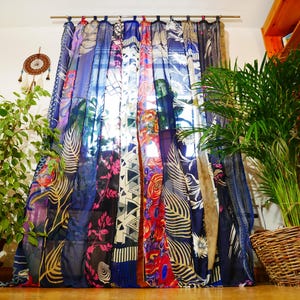 Boho Window Curtains Saree Drapes | Handmade Patchwork Curtains for ...