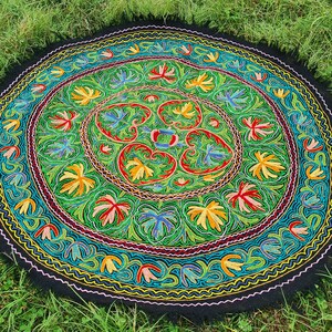 Large Round Rug Boho Wool Rug 5 Ft namda From - Etsy