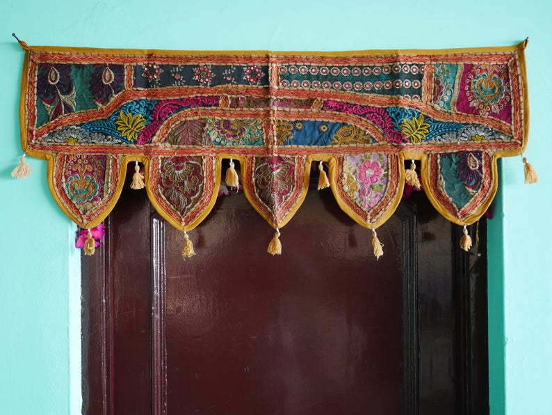 Colorful door hanging indian toran patchwork saree handmade | Etsy