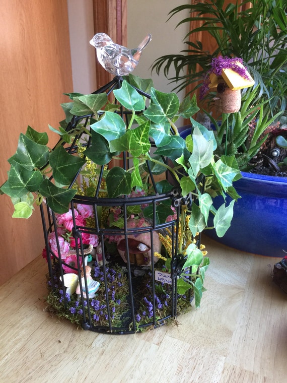 Enchanted Birdcage Fairy Garden in A Birdcage Birdcage Fairy - Etsy