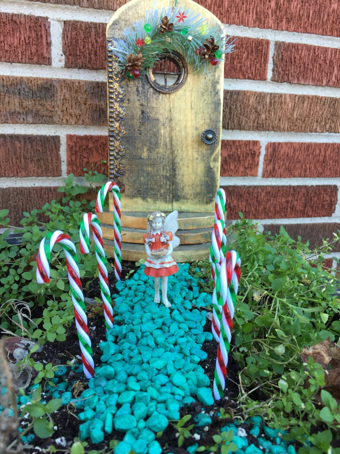 Miniature Christmas Candy Cane Stake, Miniature Candy Cane Path Stake ...