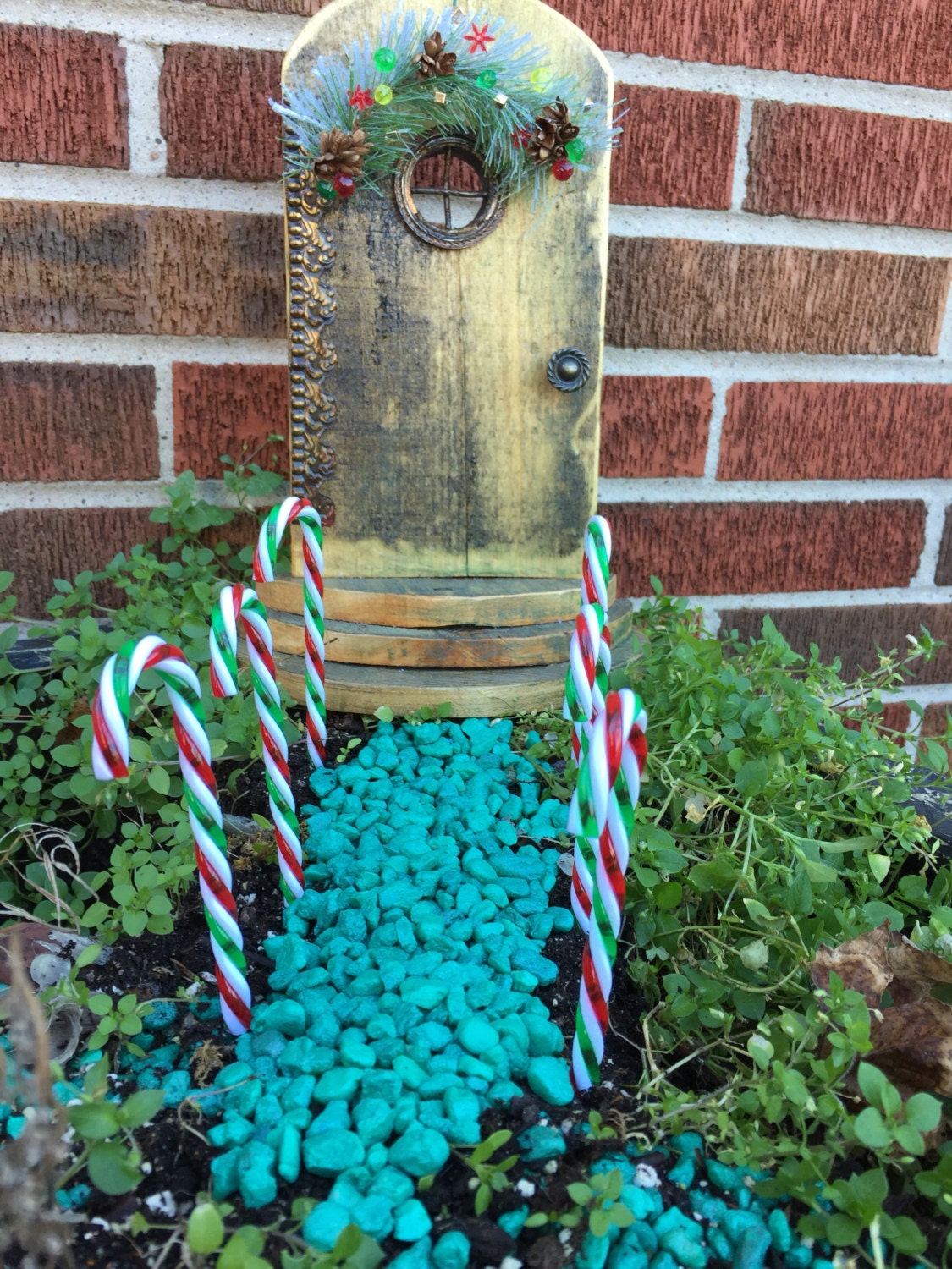 Miniature Christmas Candy Cane Stake, Miniature Candy Cane Path Stake ...