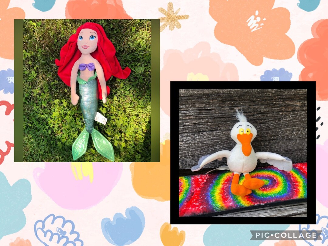 Set of 2 the Little Mermaid Plush Stuffed Toy Disney Store Soft ...