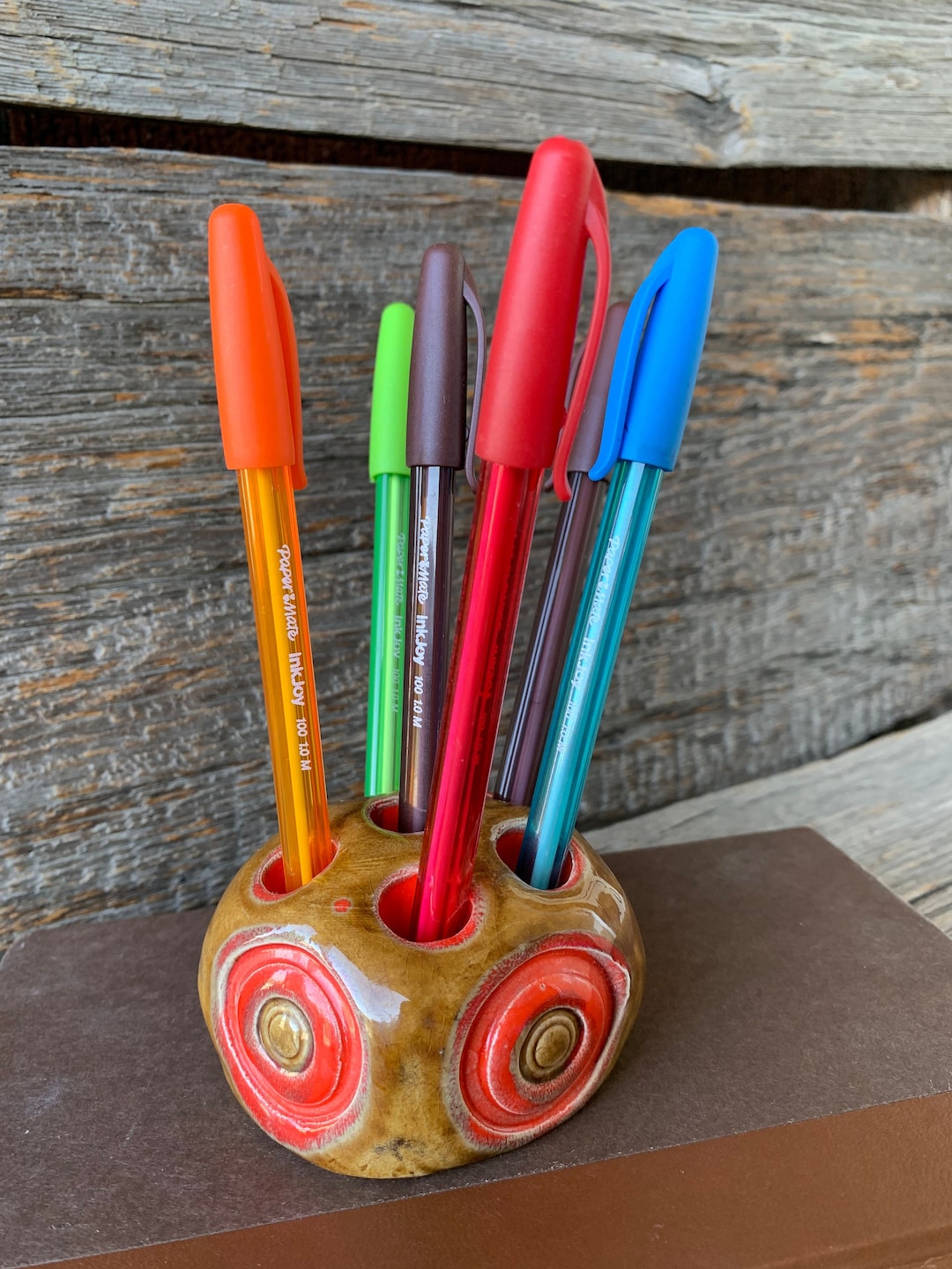 Retro Vintage Pen Holder 1960s 1970s Desk Decor Office Mid Century 60s ...
