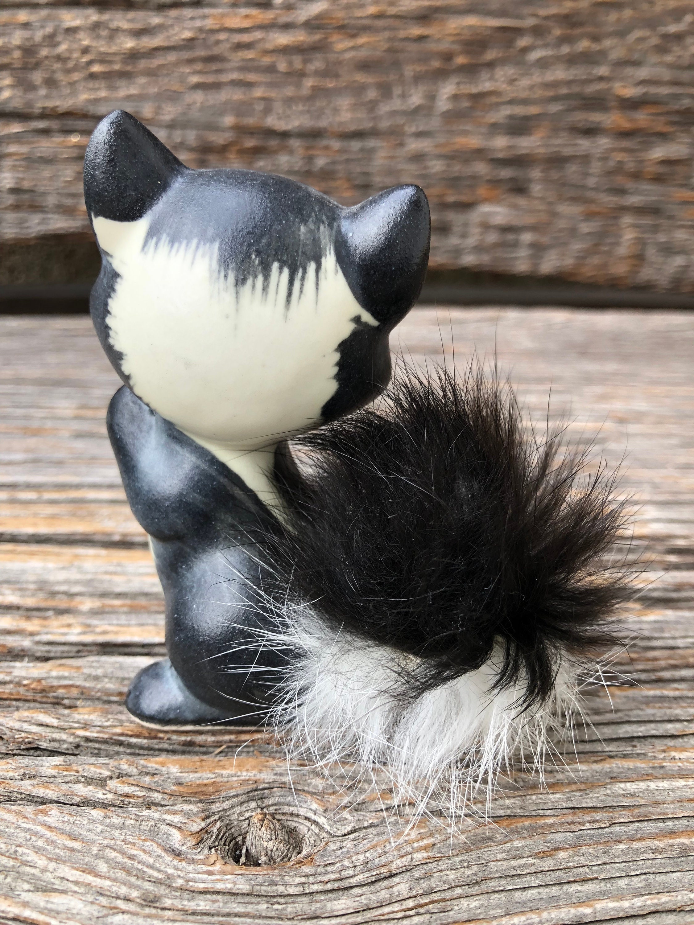 Mid Century Skunk Figurine 50s Kitsch Real Fur Tail Vintage - Etsy