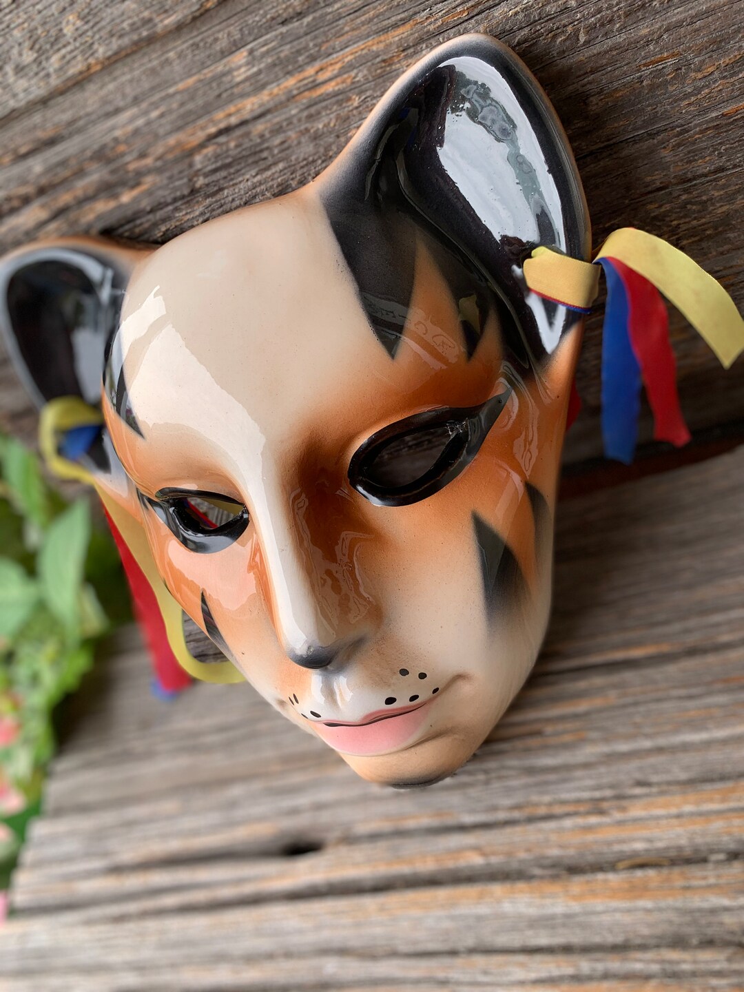 Vintage Yung Kee Cat Face Mask Tiger Wall Hanging Decor Made in Taiwan ...