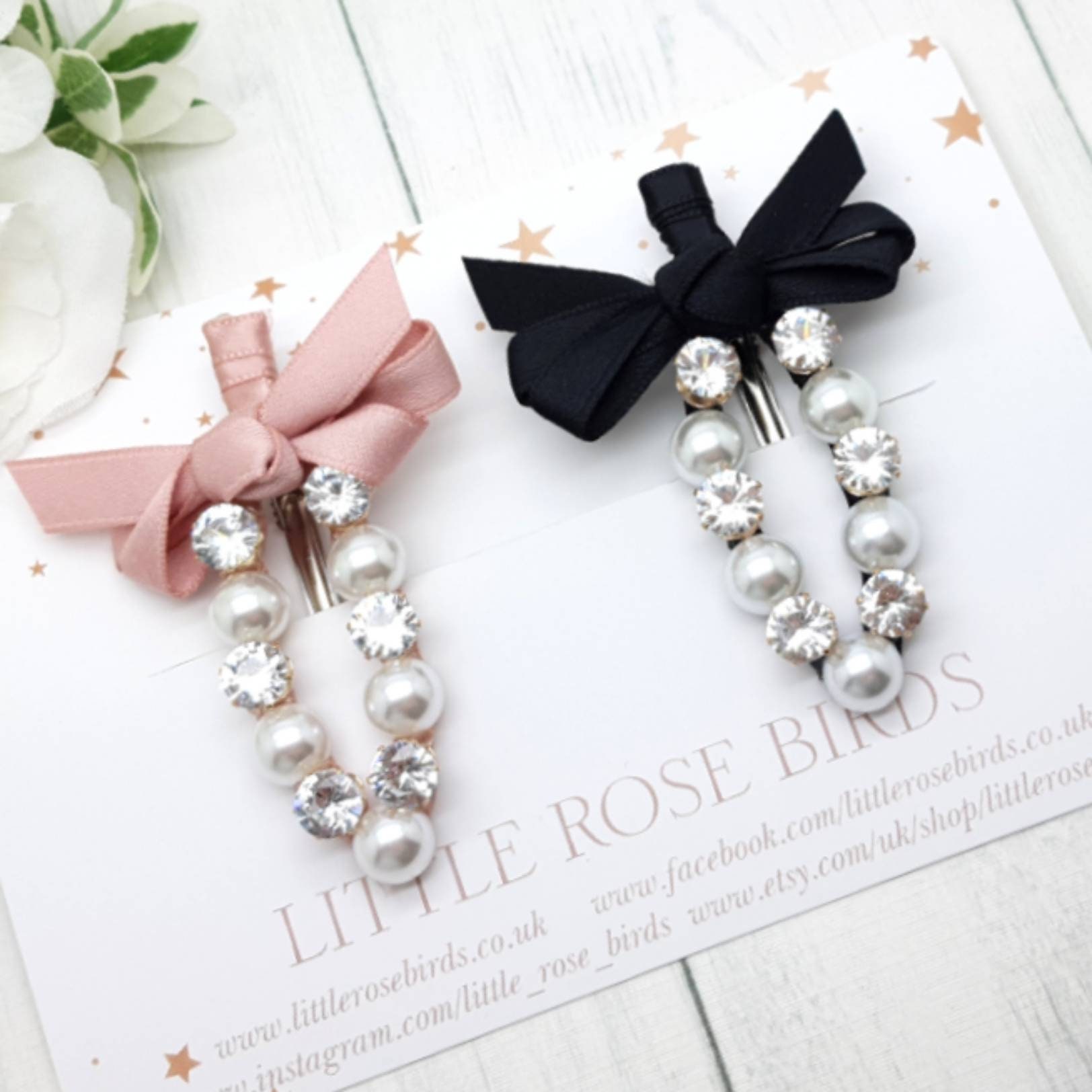 Pink Hair Clip Black Hair Clip Pearl Hair Clip Sparkly Hair - Etsy ...