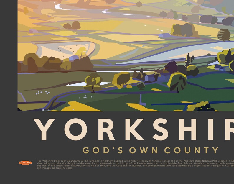 Yorkshire God's Own County Art Print by Tiv - Etsy India