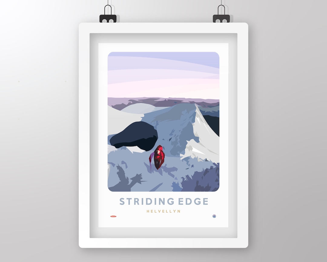 Striding Edge in Winter, Helvellyn Art Print by Tiv - Etsy