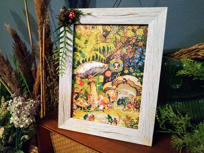 Woodland Forest Light up Frame Vintage Print Enchanted Woods - Etsy