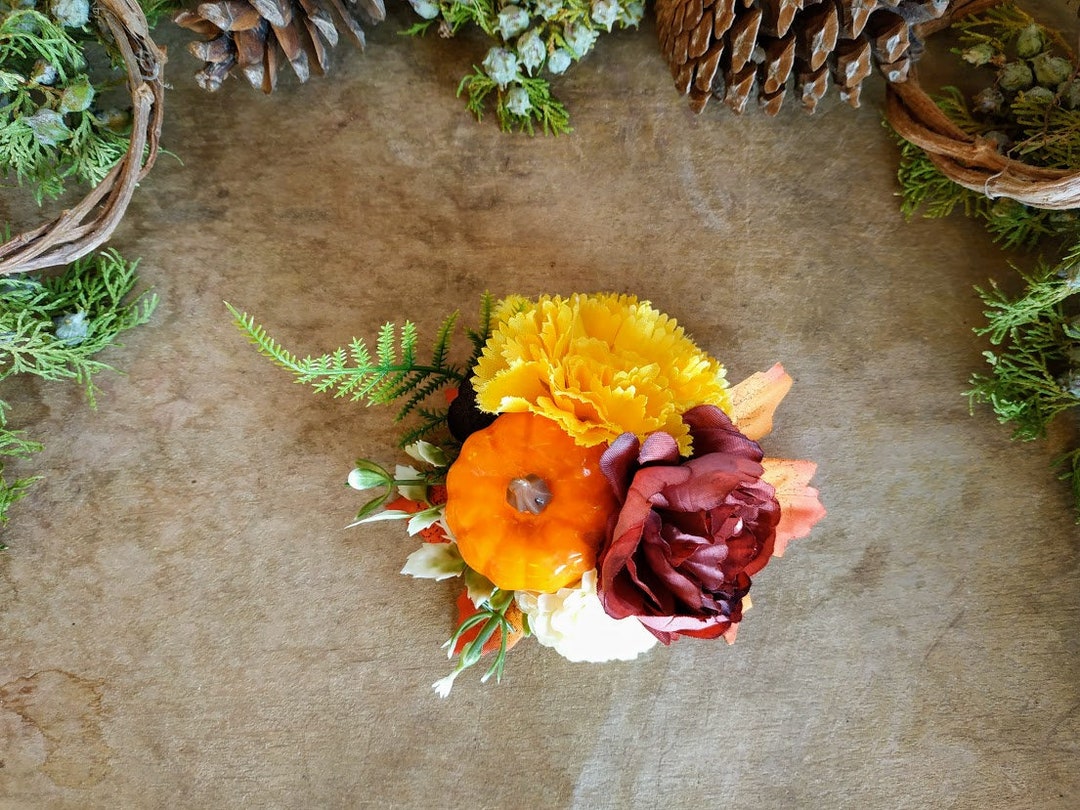 Pumpkin Hair Flower Clip Halloween Cottagecore Hairpiece Autumn Fall ...