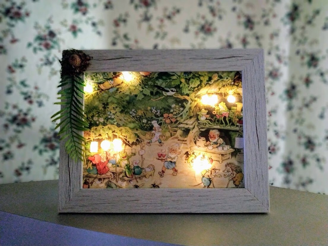 Whimsical Light up Frame Vintage Fairytale Print Woodland - Etsy