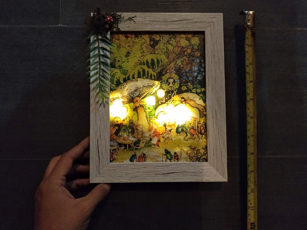 Woodland Forest Light up Frame Vintage Print Enchanted Woods - Etsy