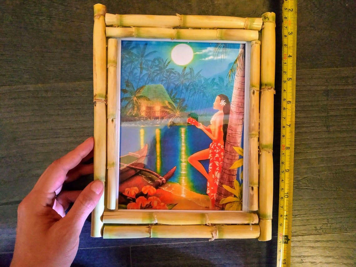 Light up Bamboo Frame Tiki Tropical Hawaiian Polynesian - Etsy