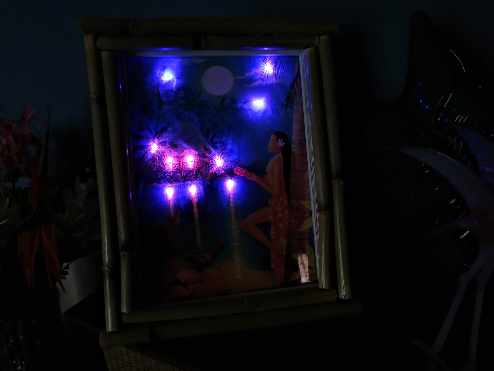 Light up Bamboo Frame Tiki Tropical Hawaiian Polynesian - Etsy