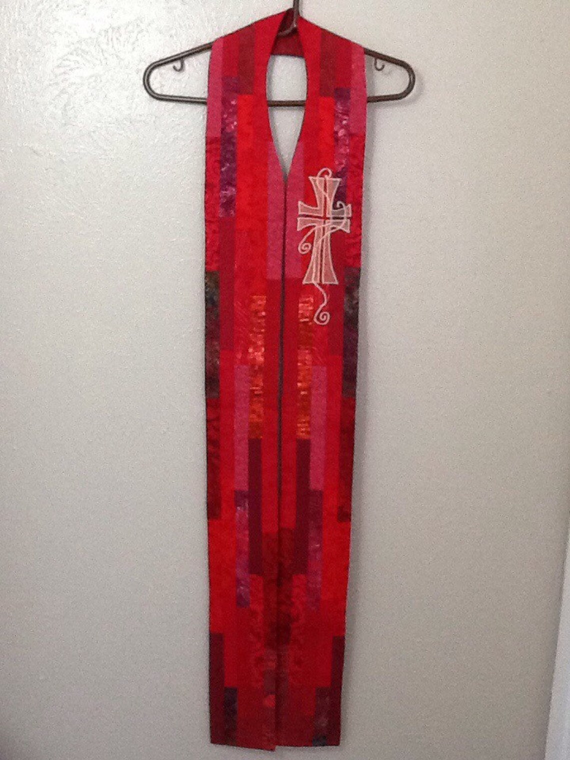 Red Striped Clergy Stole Pentecost and Ordination Liturgical - Etsy