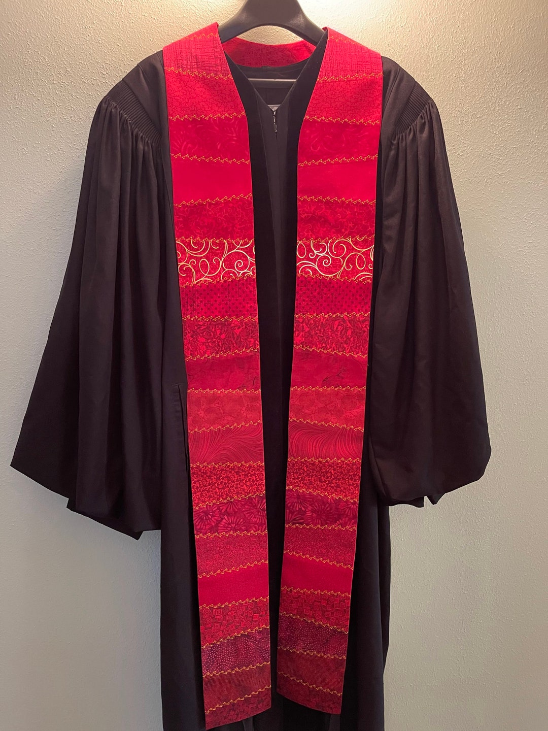 Red Pieced Stole - Etsy