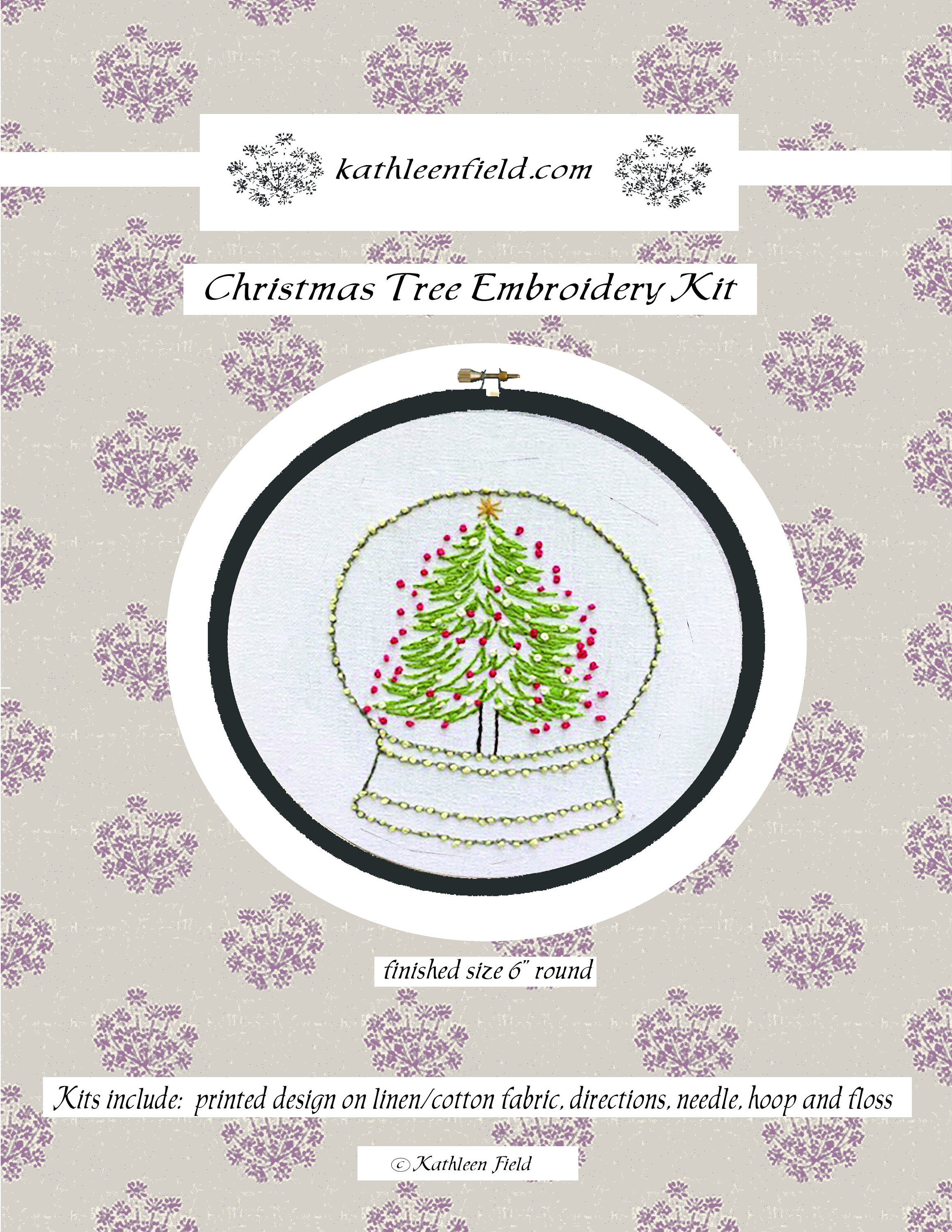 Christmas Tree Hand Embroidery Kit Beginner Embroidery Kit L - Etsy