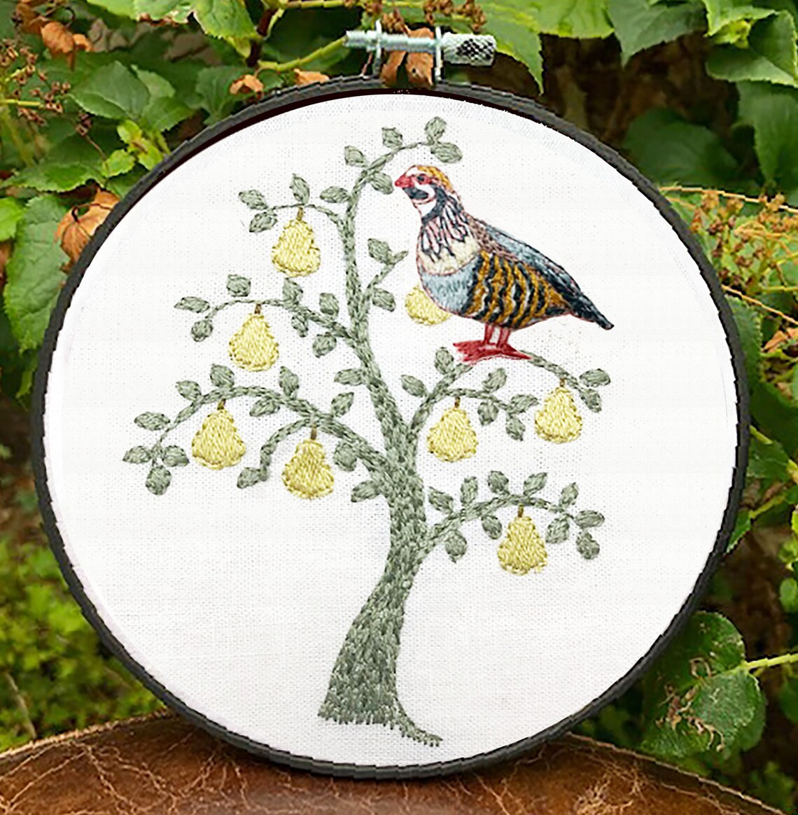 Partridge in a Pear Tree Embroidery Kit Embroidery Hoop Art Beginner ...