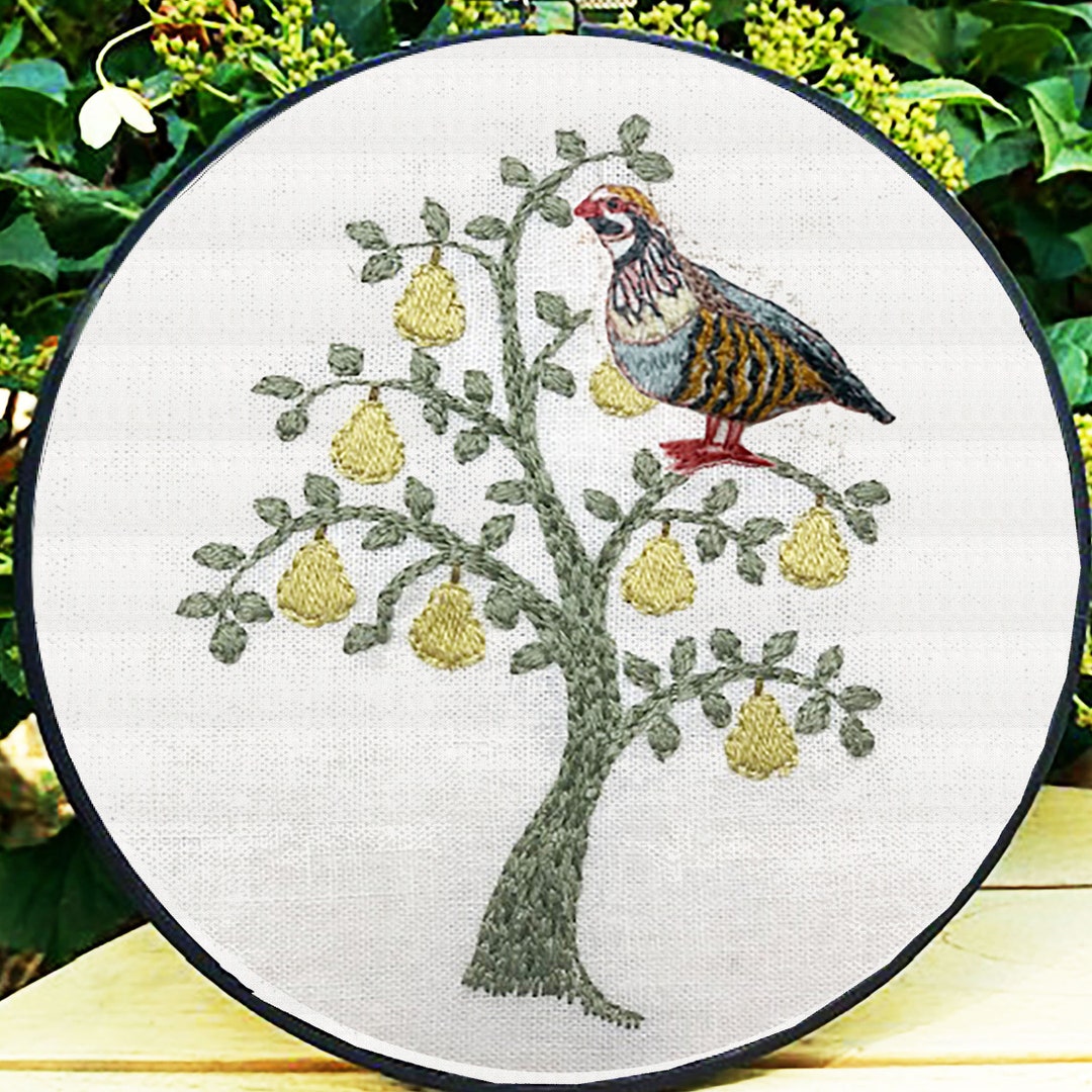 Partridge in a Pear Tree Embroidery Kit Embroidery Hoop Art - Etsy