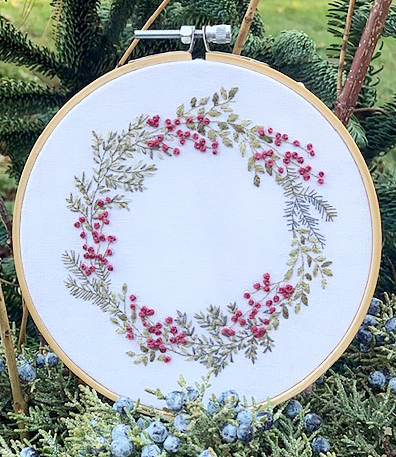 Christmas Wreath Hand Embroidery Kit Beginner Embroidery Kit - Etsy Christmas Wreath Hand Embroidery Kit Beginner Embroidery Kit - Etsy