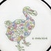 Animal Alphabet Embroidery Pattern of a Dodo Bird With Flowers. Instant ...