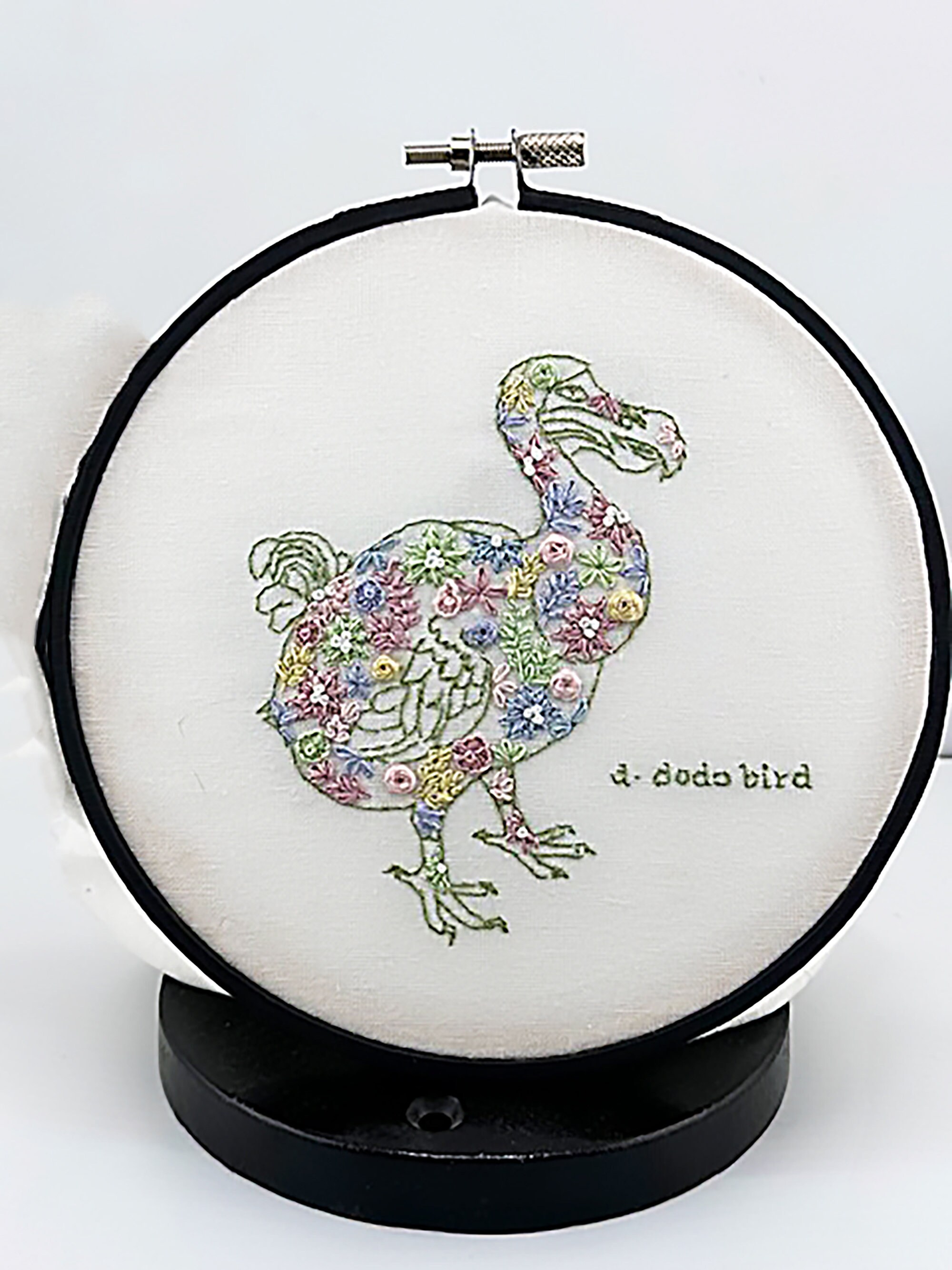 Animal Alphabet Embroidery Pattern of a Dodo Bird With Flowers. Instant ...