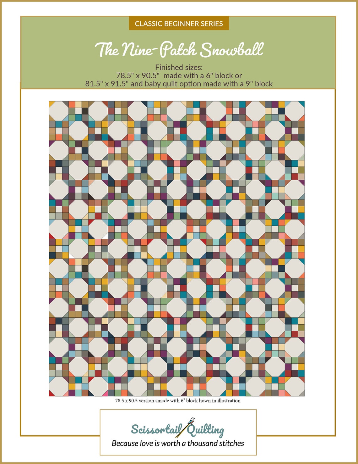 Nine-patch Snowball Quilt Pattern Classic Beginner Series - Etsy