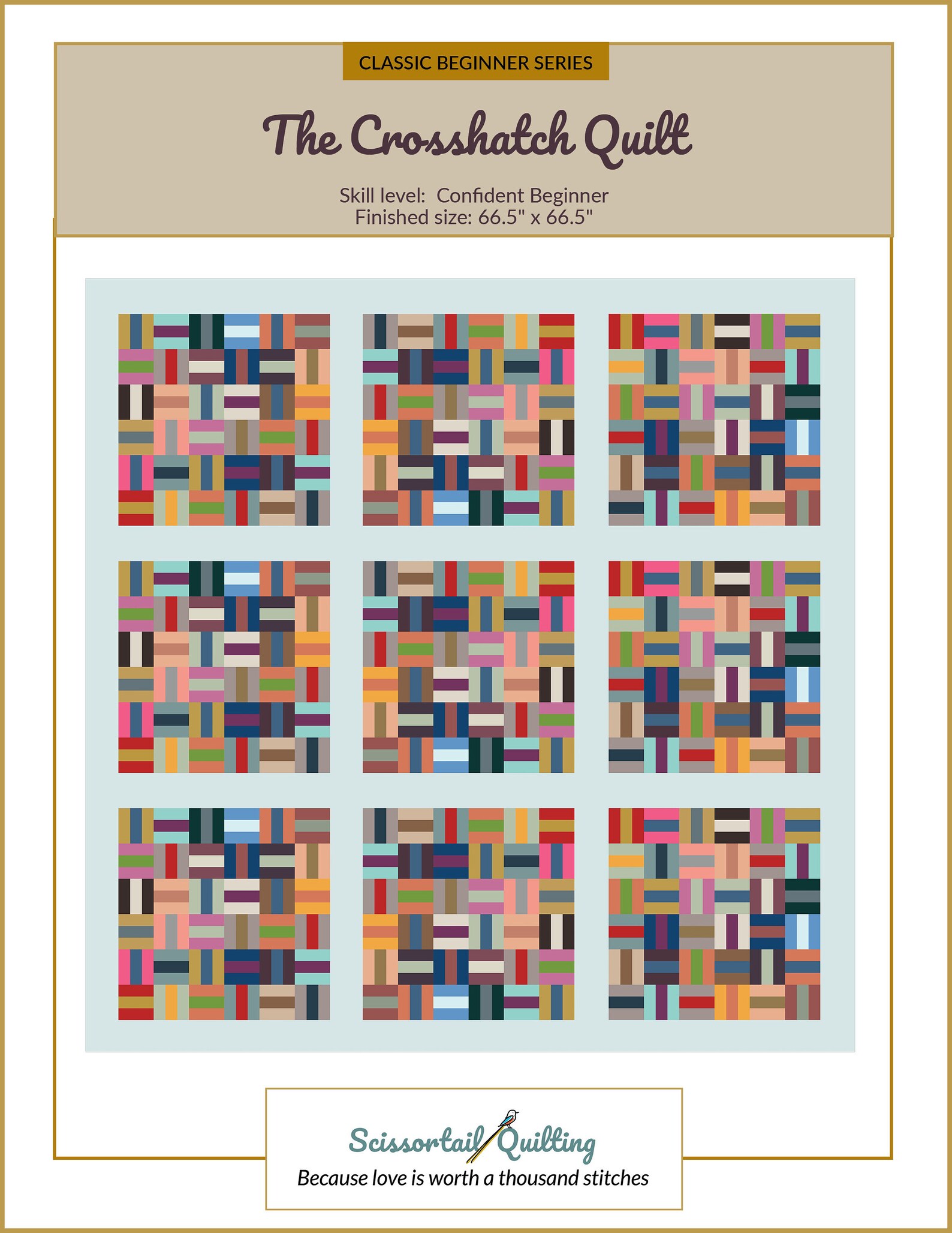 Crosshatch Quilt Pattern | Classic Beginner Series - Etsy