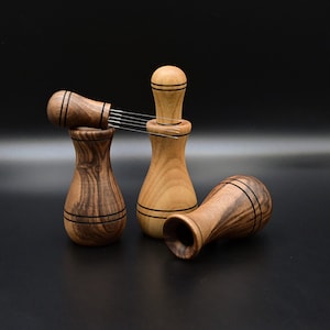 Walnut Wood Striped WDT Tool With Stand, Food Contact Compliance ...