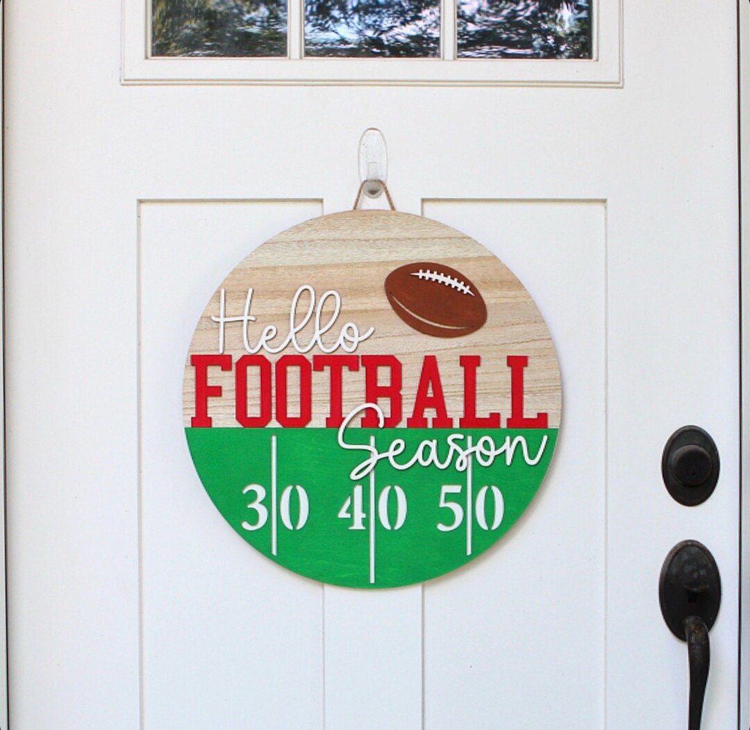 18 Football Door Hanger, Football Door Sign, Football Front Door Decor ...