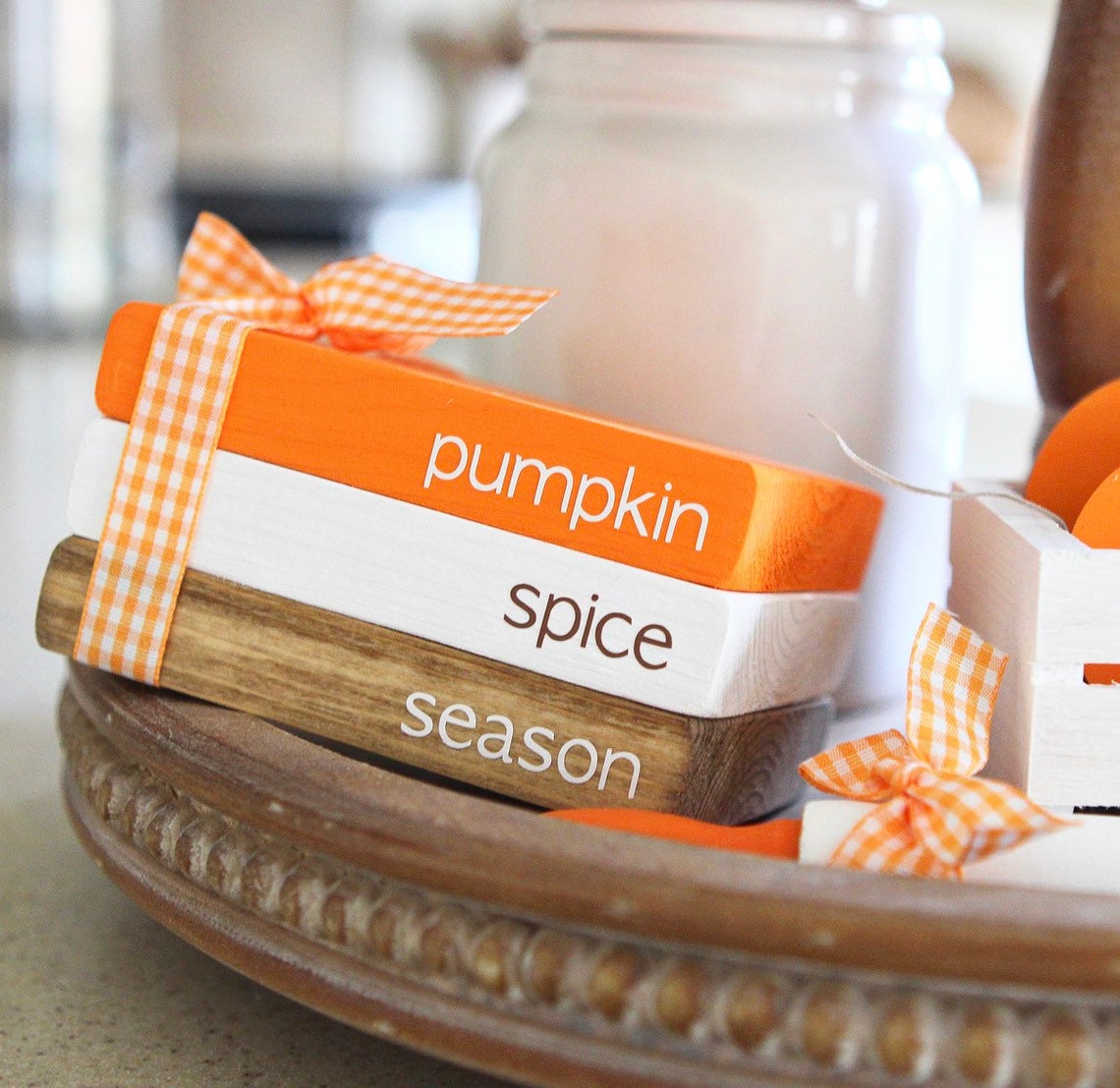 Fall Pumpkin Tiered Tray Decor Pieces Pumpkin Spice Decor - Etsy