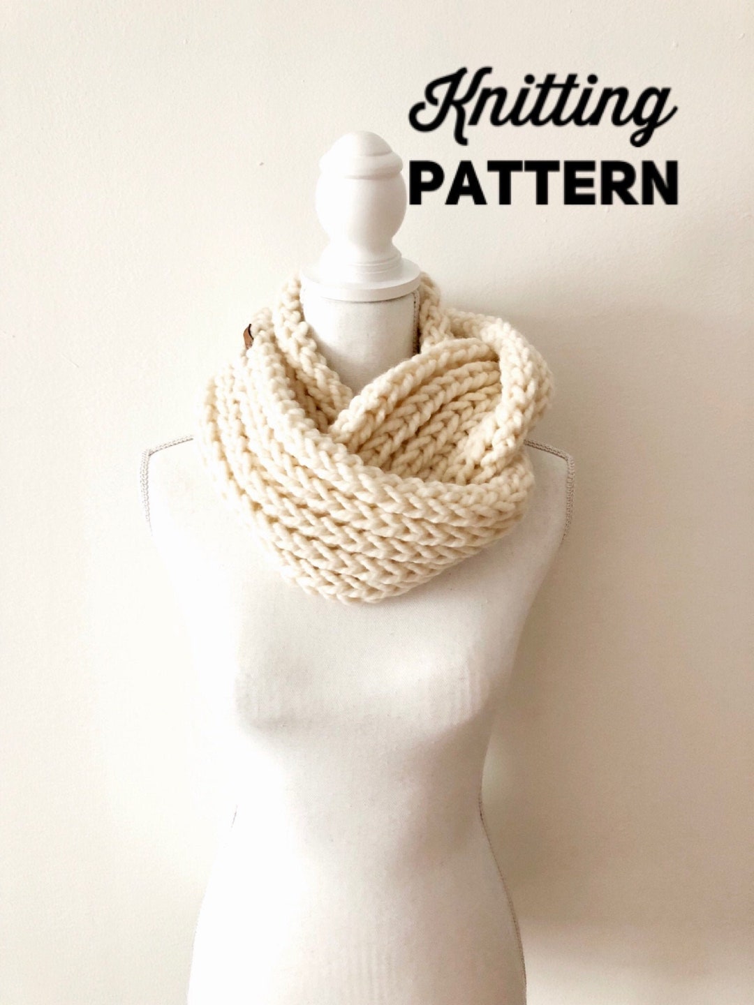 Knitting Pattern // Infinity Scarf Pattern // Fisherman's Rib Pattern ...