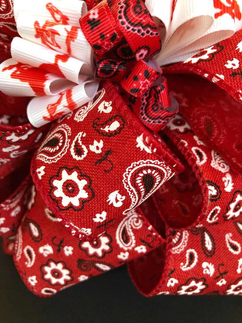 Western Bandana Theme Gift Bow for Gift Box, Gift Basket, Wreath, Door ...