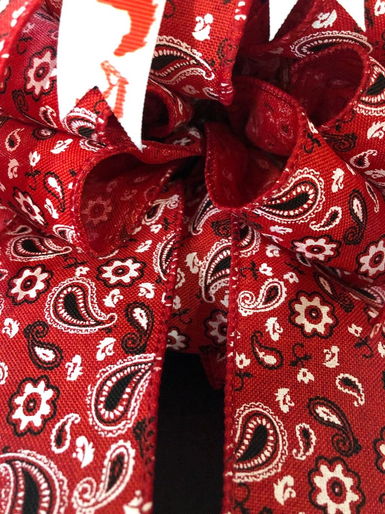 Western Bandana Theme Gift Bow for Gift Box, Gift Basket, Wreath, Door ...