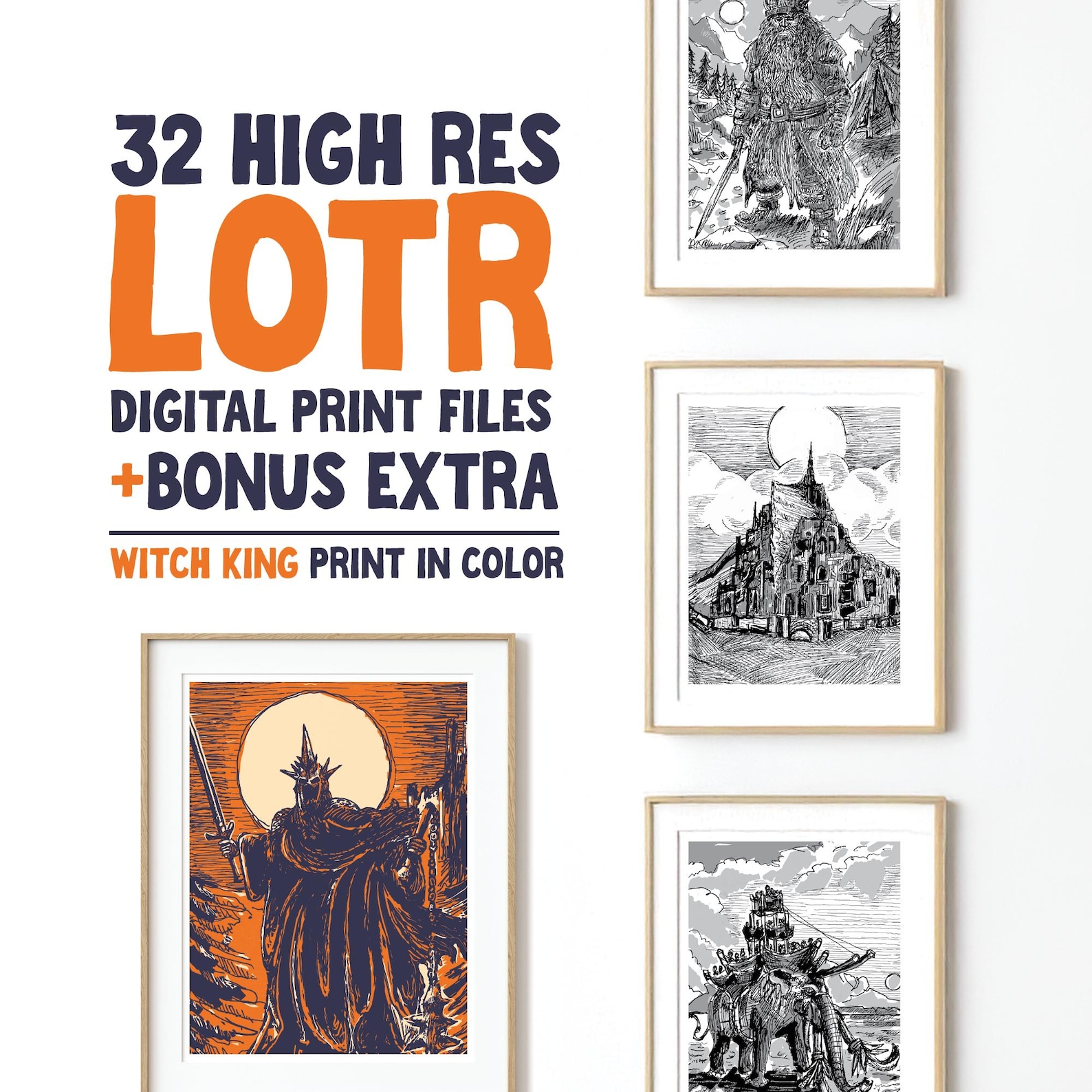 Lord of the Rings Art Prints – Tolkien Inspired Middle Earth Decor ...