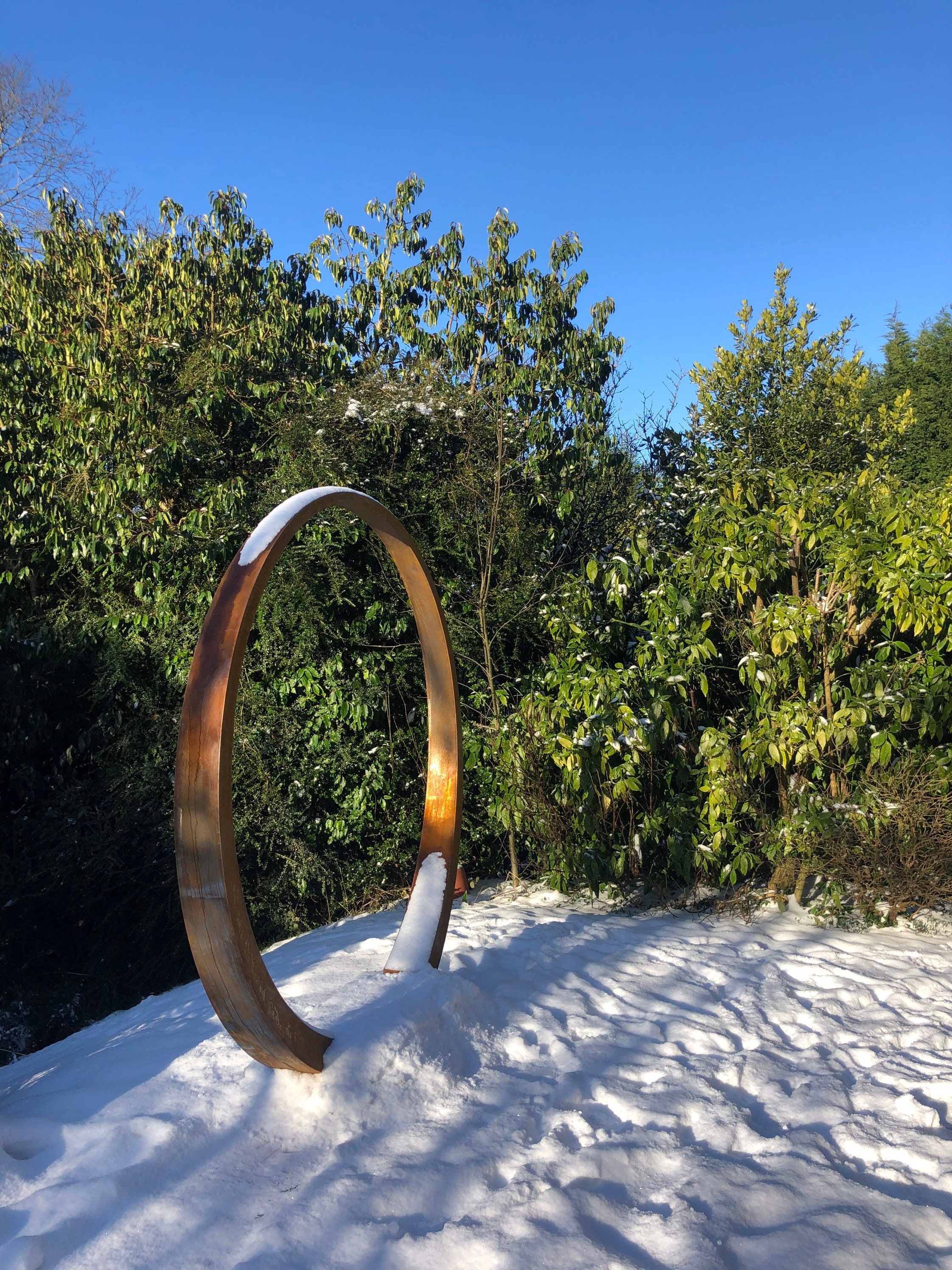 Corten Steel Moon Gate: Garden Art, Metal Sculpture - Etsy UK
