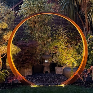 Corten Steel Moon Gate, Huge 2.1m Diameter Landscape Design Piece ...
