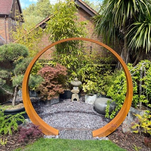 Corten Steel Moon Gate: Garden Art, Metal Sculpture - Etsy UK