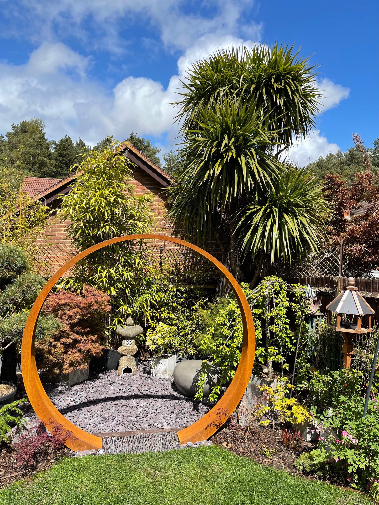 Corten Steel Moon Gate: Garden Art, Metal Sculpture - Etsy UK