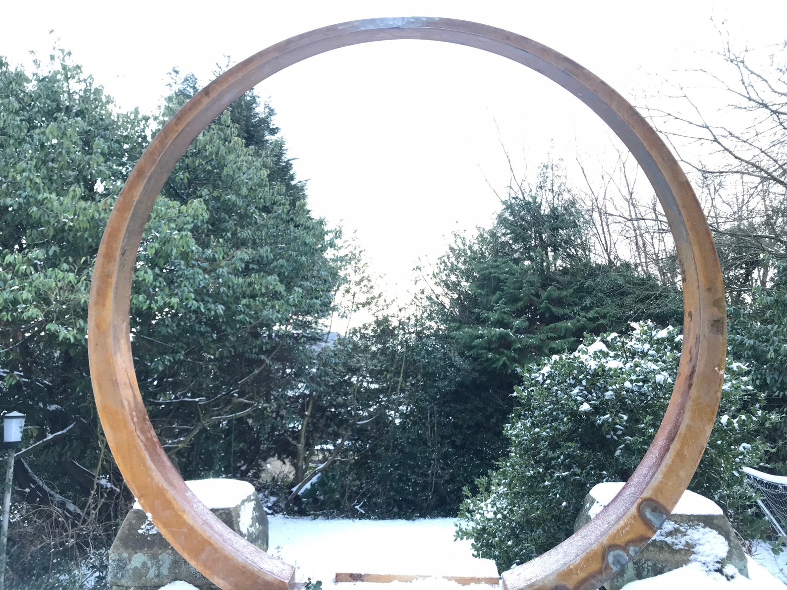 Corten Steel Moon Gate: Garden Art, Metal Sculpture - Etsy UK