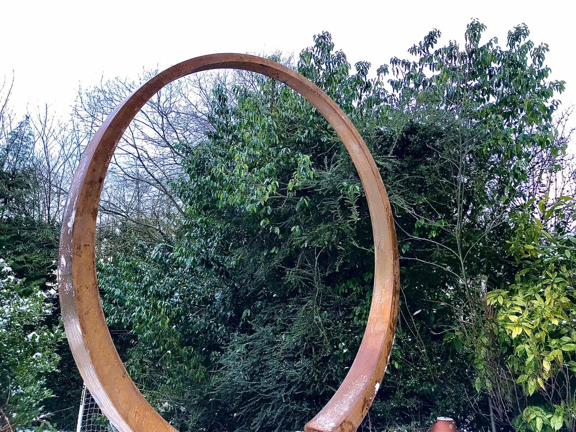 Corten Steel Moon Gate: Garden Art, Metal Sculpture - Etsy UK