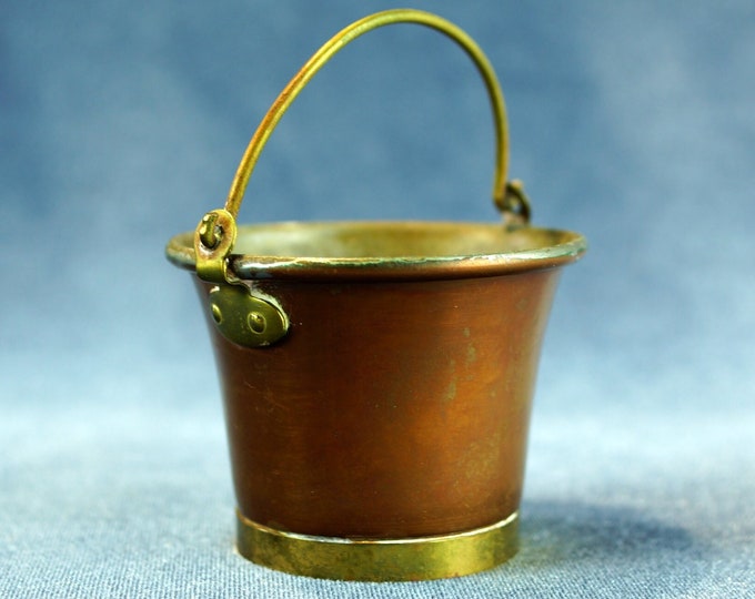 Vintage Brass Dish Bucket Solid Heavy Duty Brass Storage Container ...