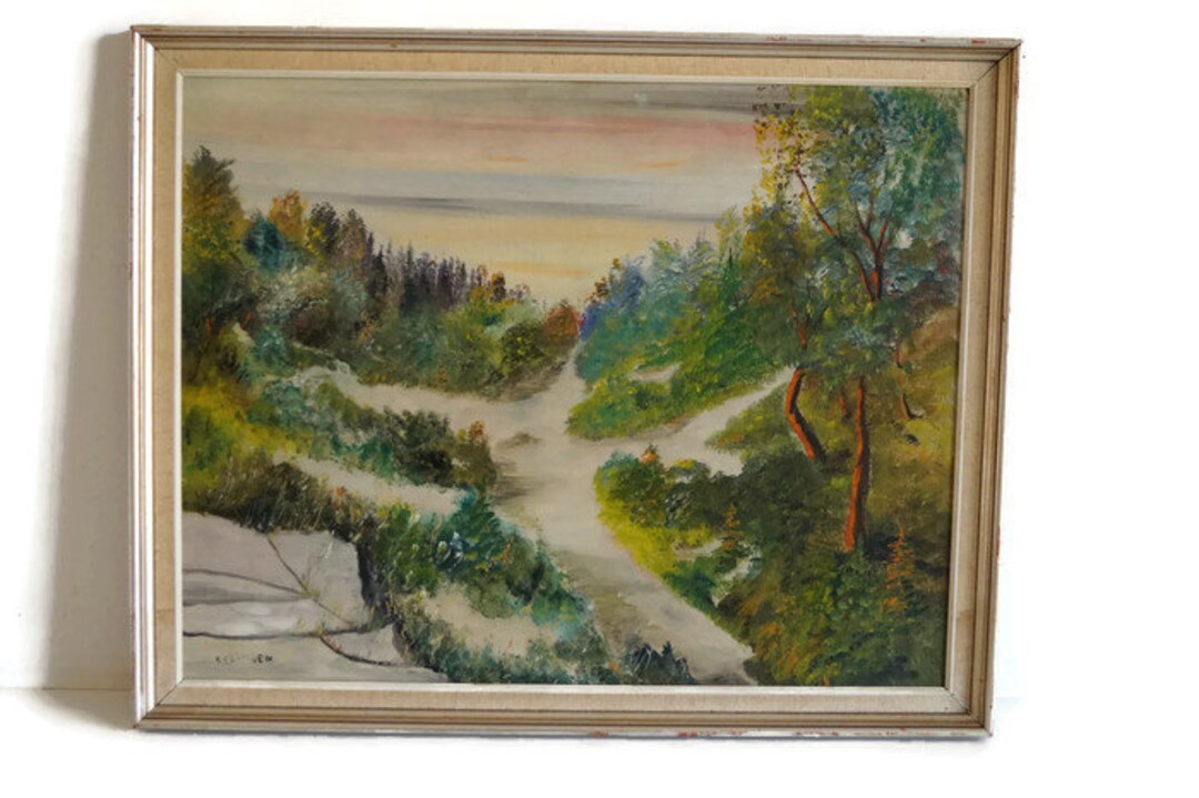 Original Swedish Oil Painting Still Life Landscape Painting on Canvas ...