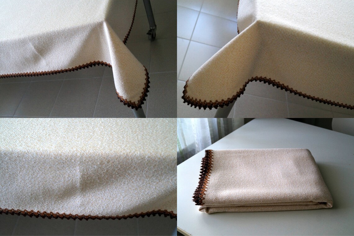 Vintage Swedish Tablecloth Beige Color Tablecloth With Lacy - Etsy