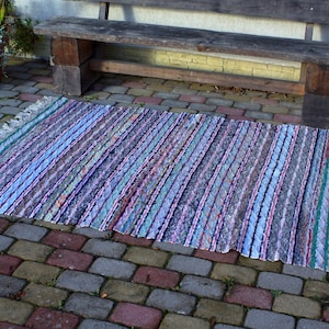 Vintage Big Swedish Rag Rug Antique Swedish Pattern Rag Rug Striped ...