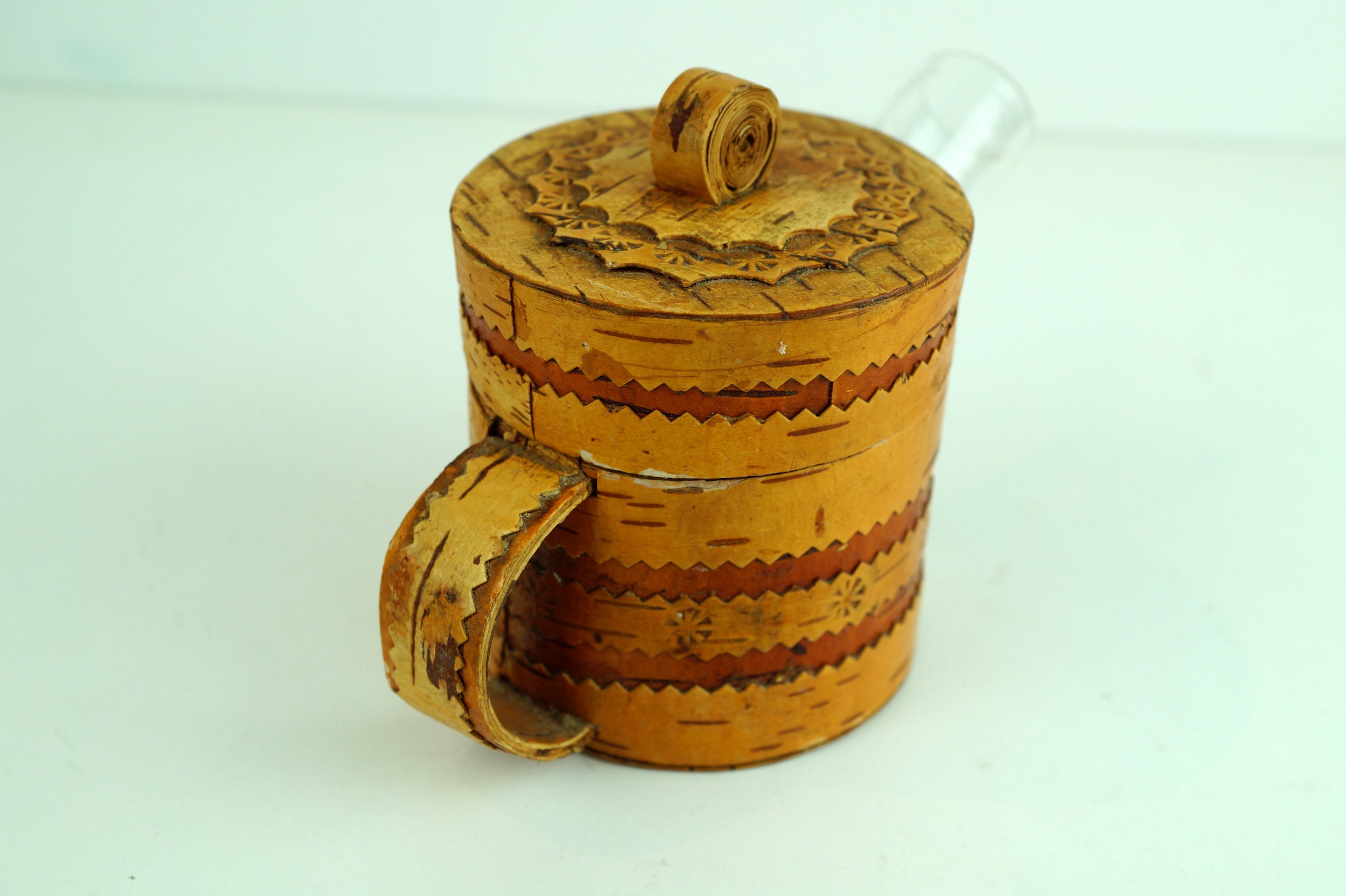 Vintage Wooden Canteen Wood Decanter Birch Bark Canteen Wood - Etsy
