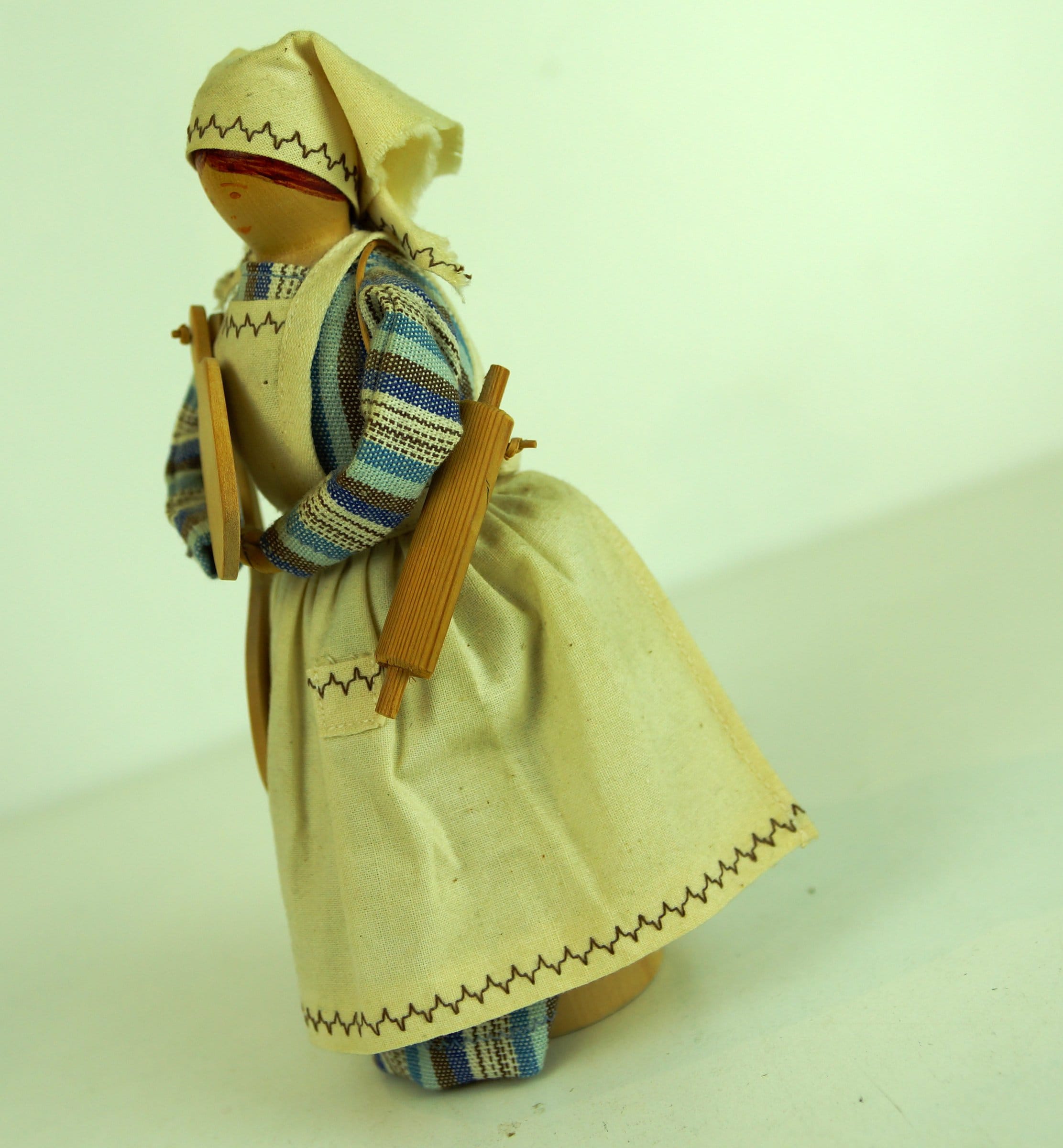Vintage wood Doll Folk Art Doll Lady Figurine Souvenir Doll | Etsy