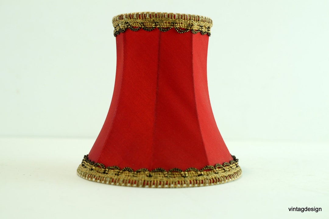 French Vintage Lampshades, Fabric Covered Lamp Shades Fringed ...